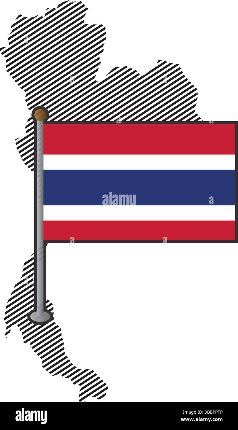 Thailand map with flag. Vector illustration Stock Vector Image & Art ...