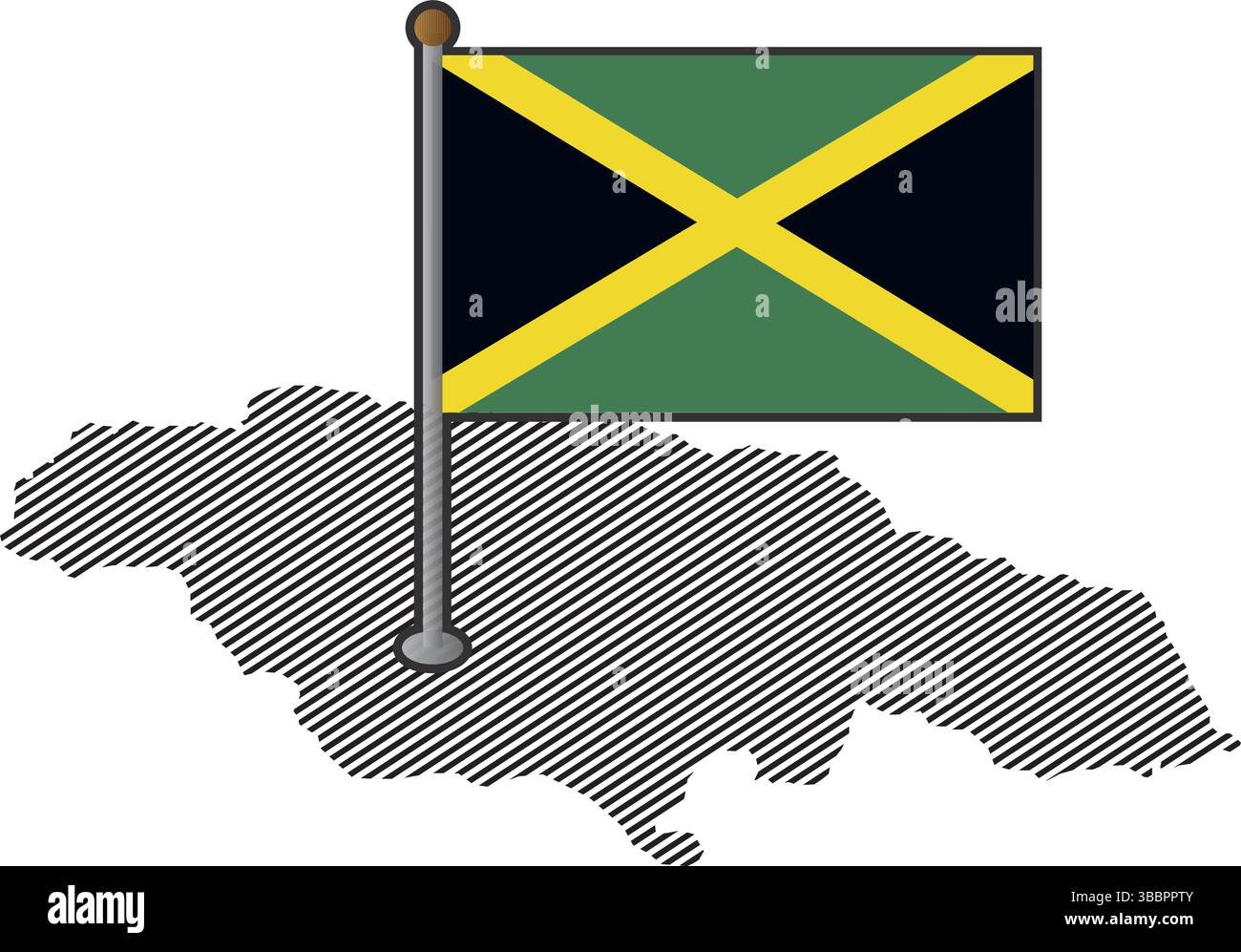 Jamaica map with flag. Vector illustration Stock Vector Image & Art - Alamy