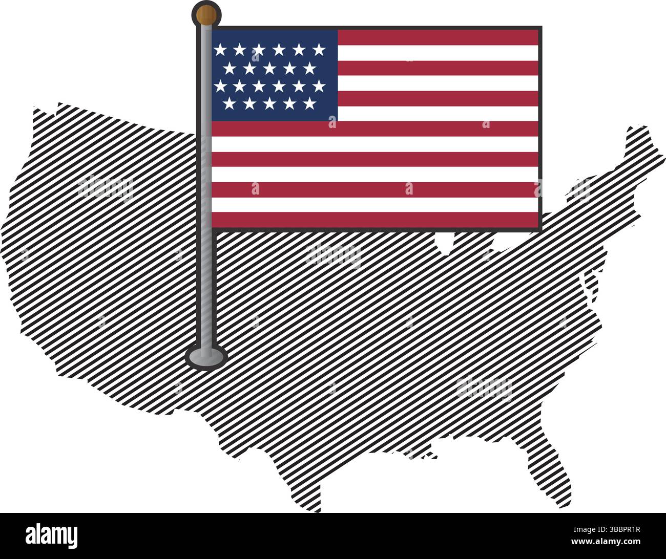 USA map with flag. Vector illustration Stock Vector Image & Art - Alamy