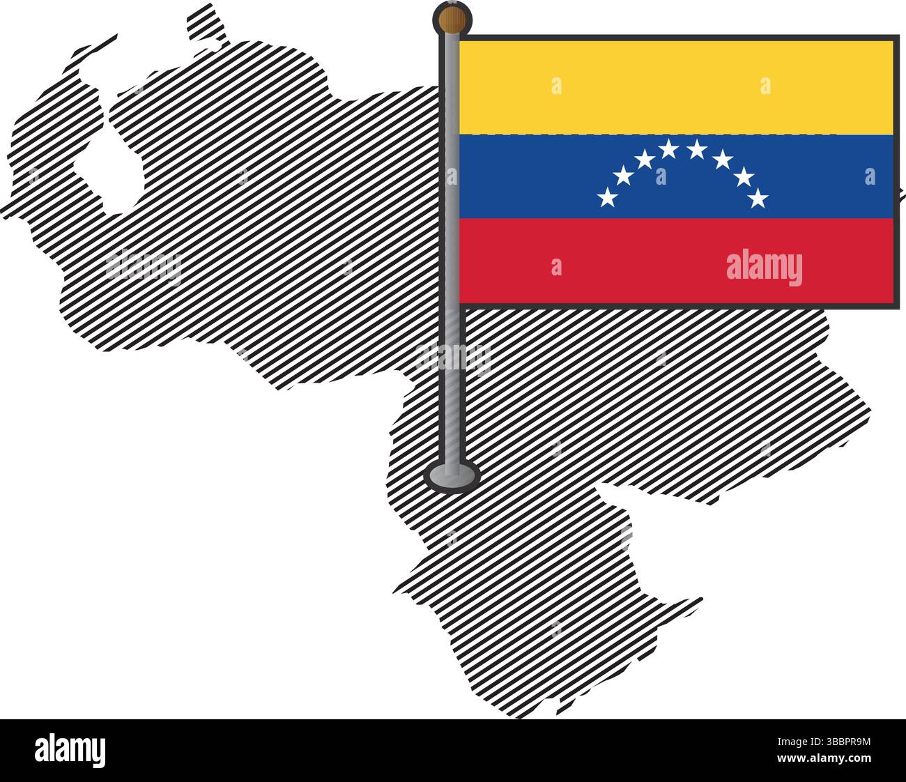 Venezuela map with flag. Vector illustration Stock Vector Image & Art ...