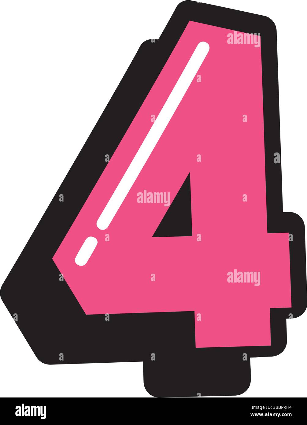 Bold cartoon number four. Vector illustration Stock Vector Image & Art ...