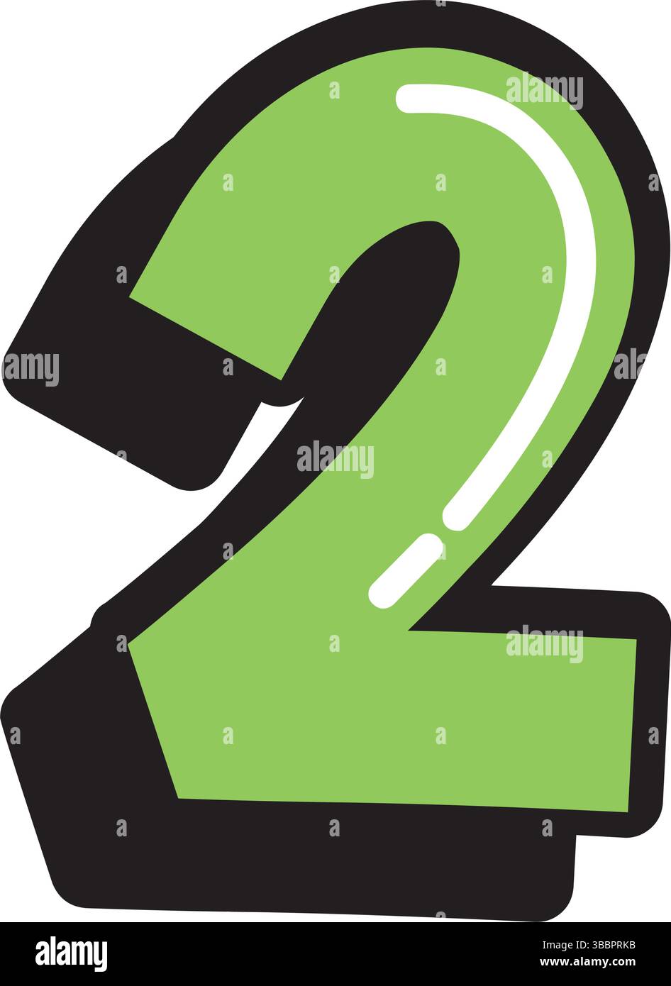 Bold cartoon number two. Vector illustration Stock Vector Image & Art ...