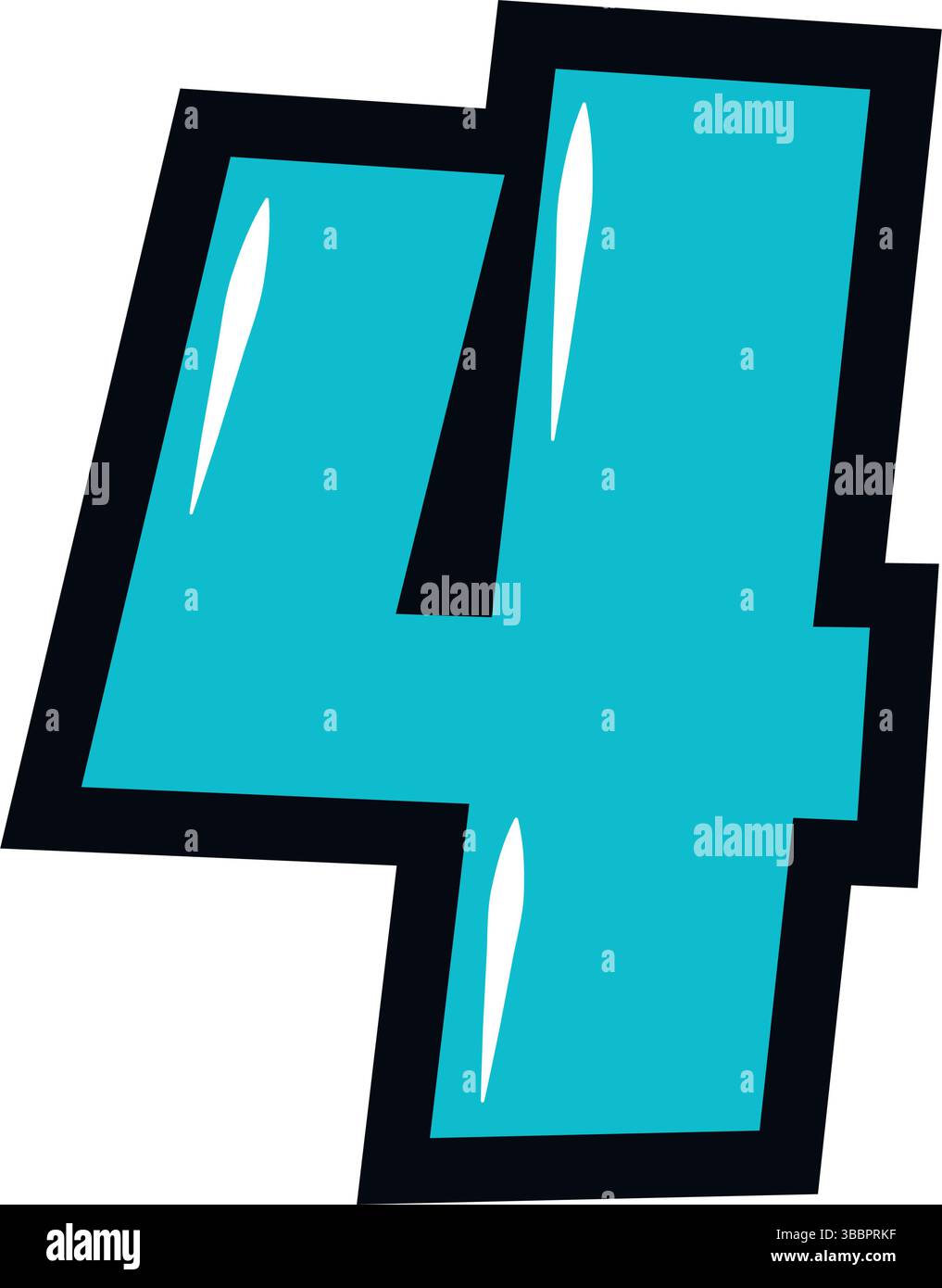 Bold cartoon number four. Vector illustration Stock Vector Image & Art ...