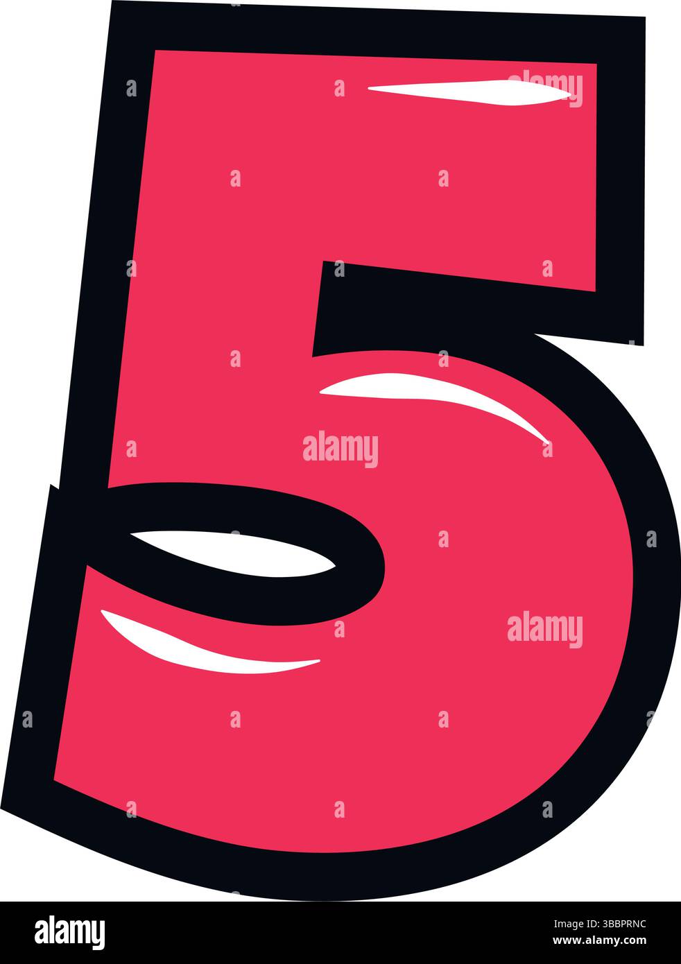 Bold cartoon number five. Vector illustration Stock Vector Image & Art ...