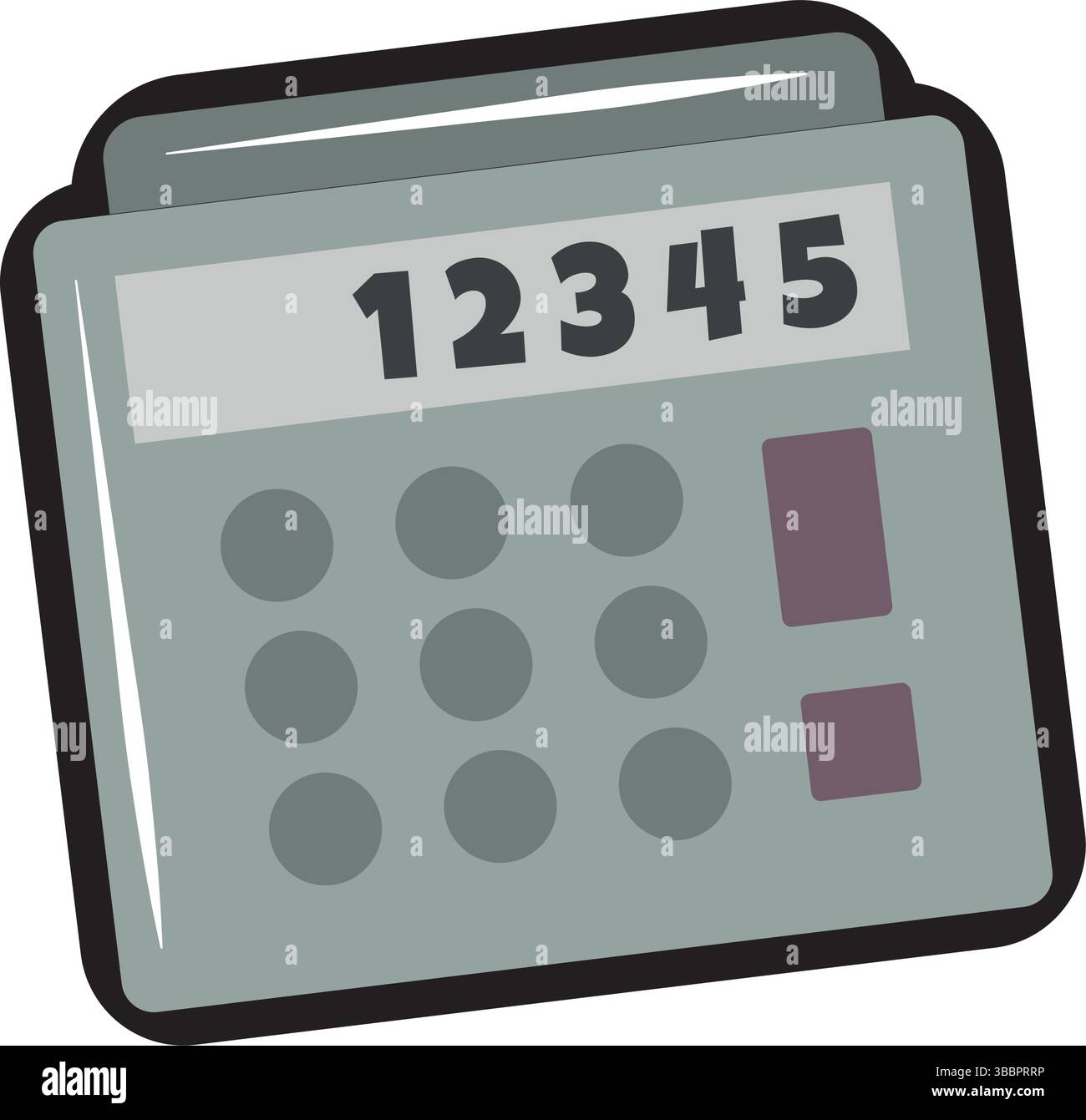 Grey cartoon style calculator. Vector illustration Stock Vector Image ...
