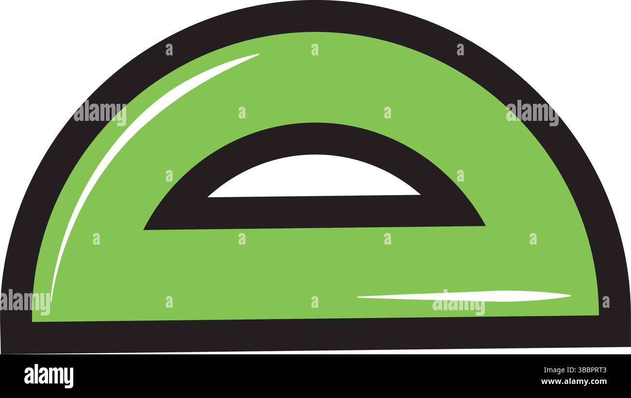 Green protractor cartoon style. Vector illustration Stock Vector Image ...