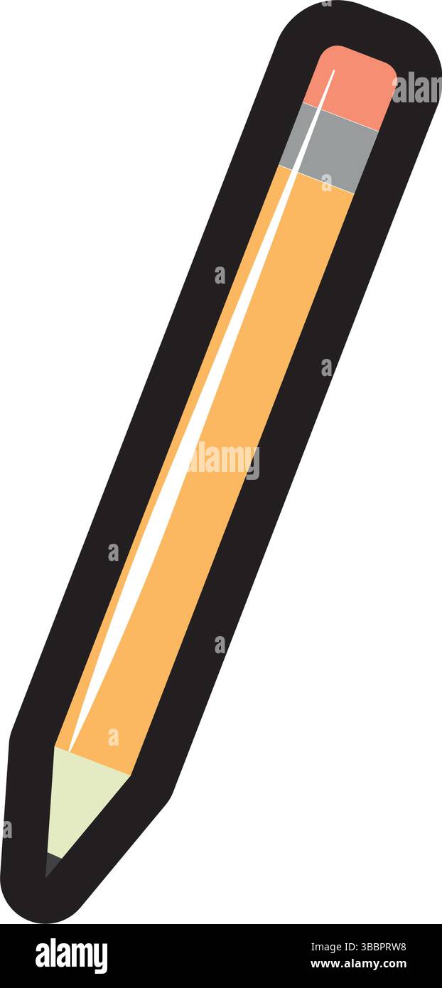 Classic yellow pencil cartoon. Vector illustration Stock Vector Image ...