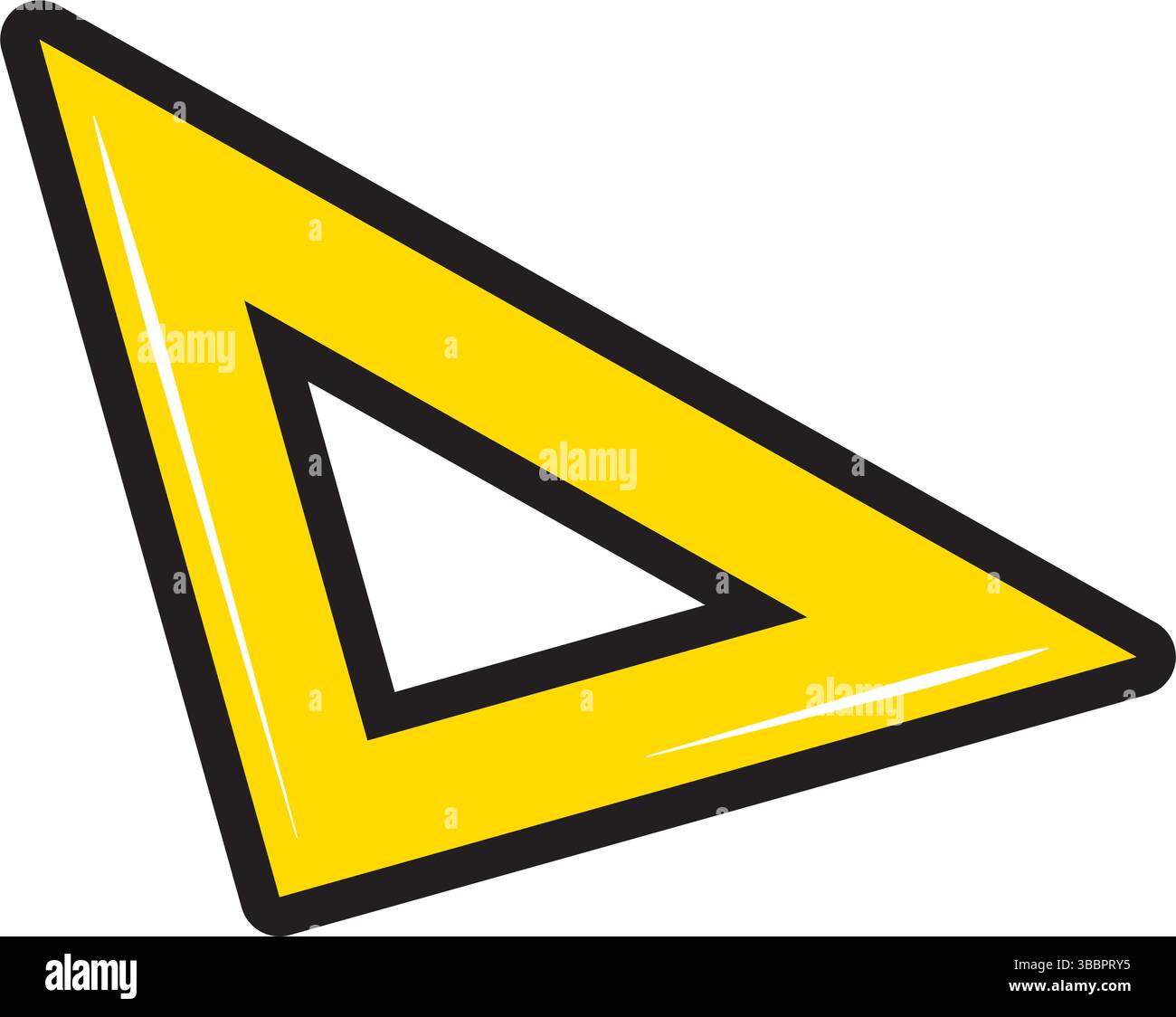Yellow plastic triangle ruler. Vector illustration Stock Vector Image ...