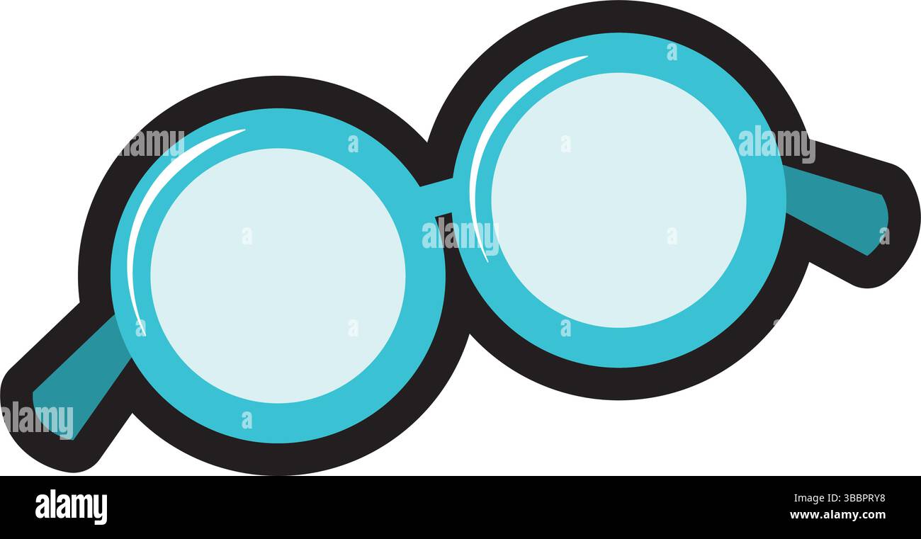 Round eyeglasses cartoon icon. Vector illustration Stock Vector Image ...
