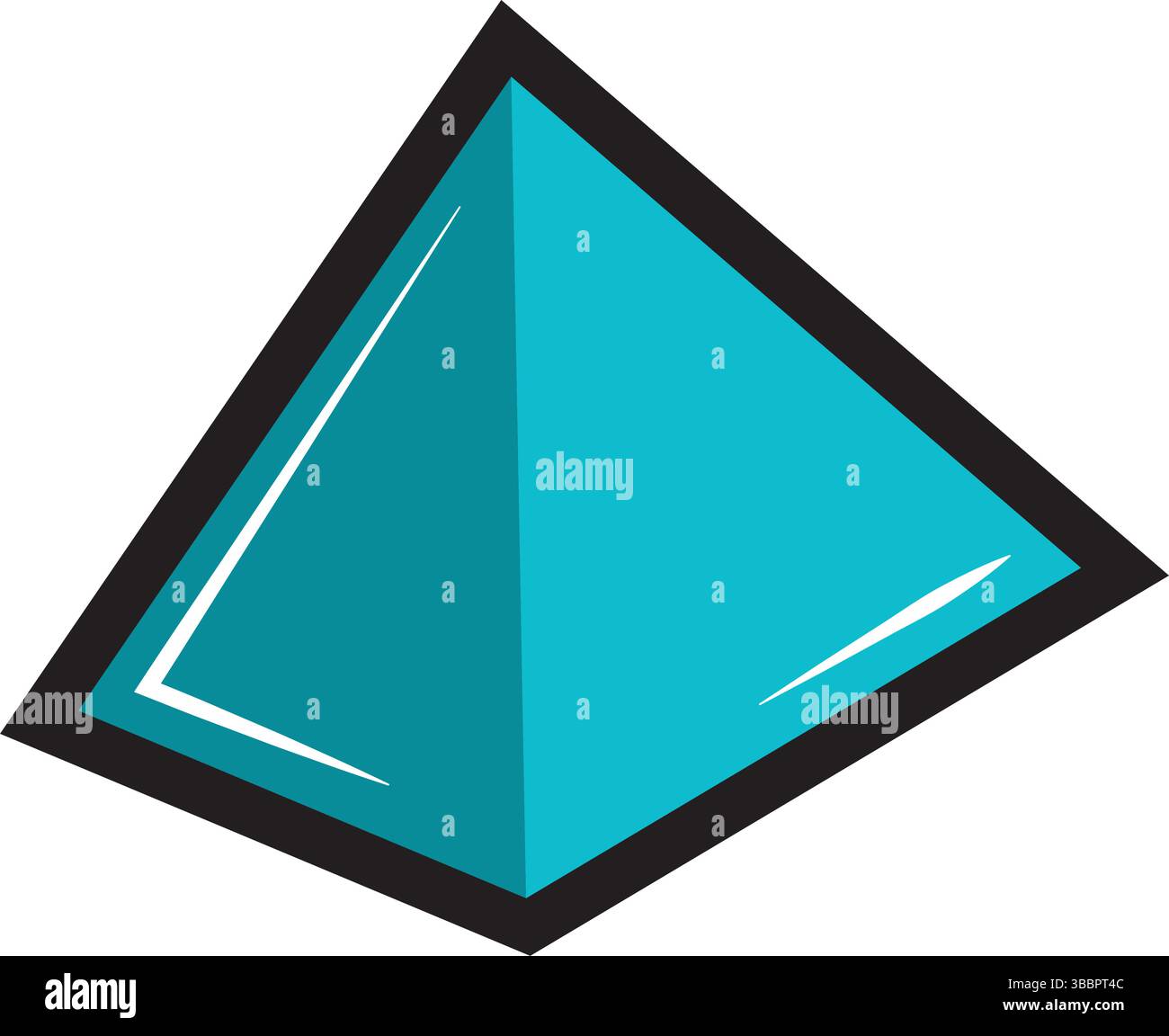 Blue triangular pyramid shape. Vector illustration Stock Vector Image ...