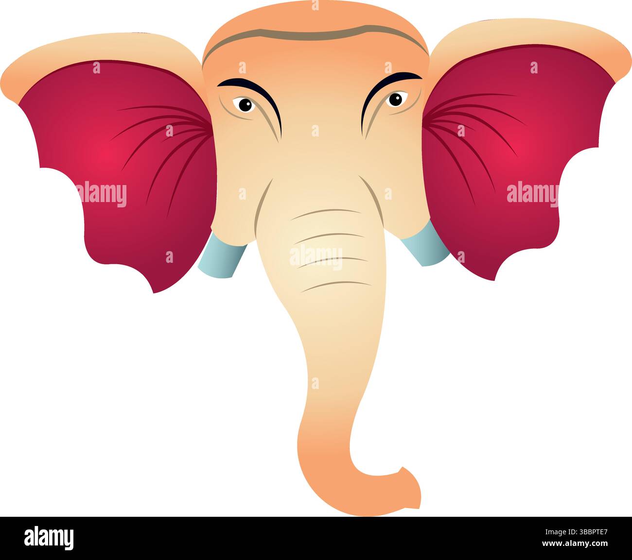 Cute elephant face cartoon. Vector illustration Stock Vector Image ...