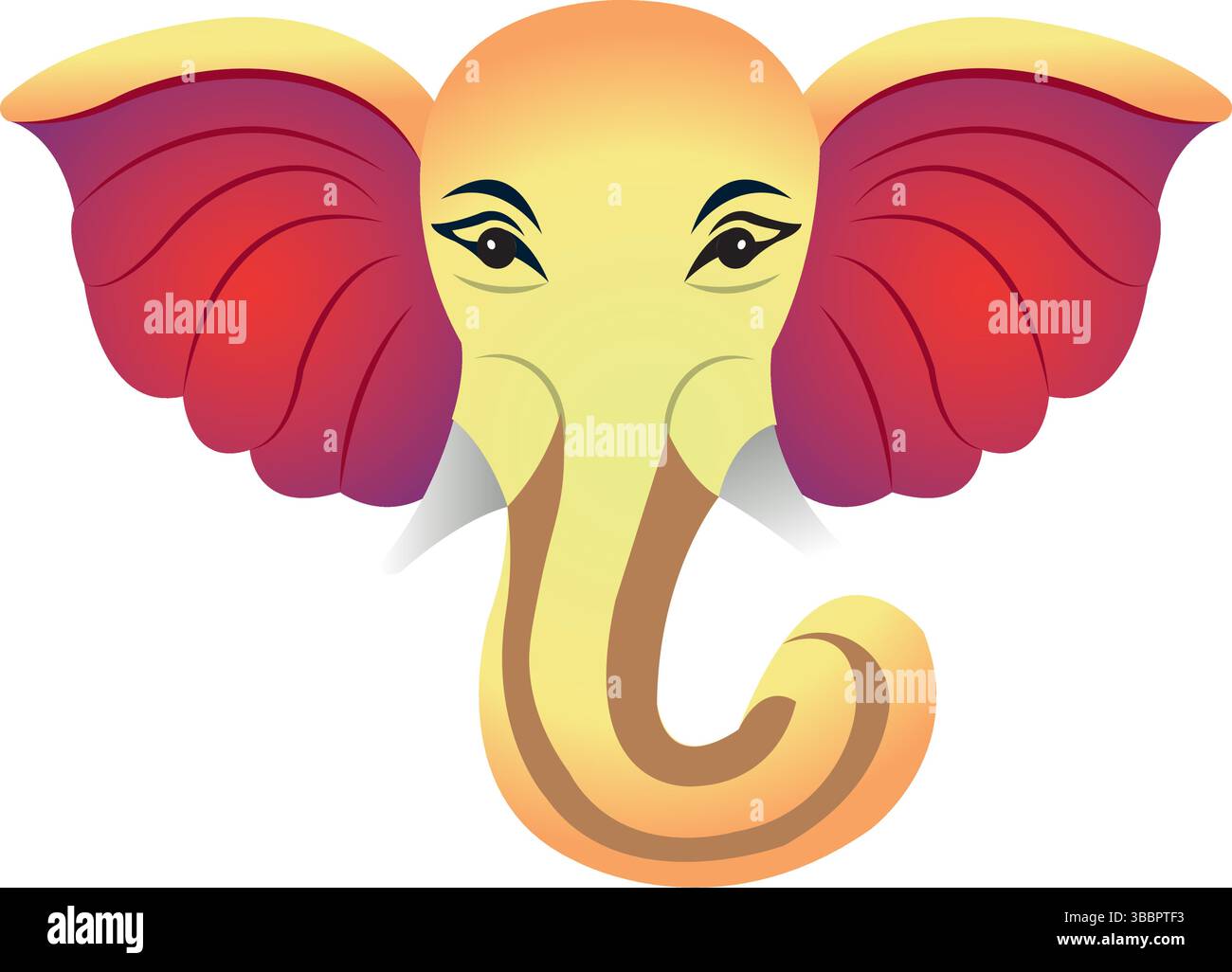 Cute elephant face cartoon. Vector illustration Stock Vector Image ...