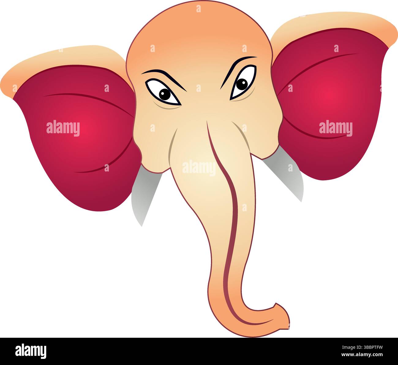 Cute elephant face cartoon. Vector illustration Stock Vector Image ...