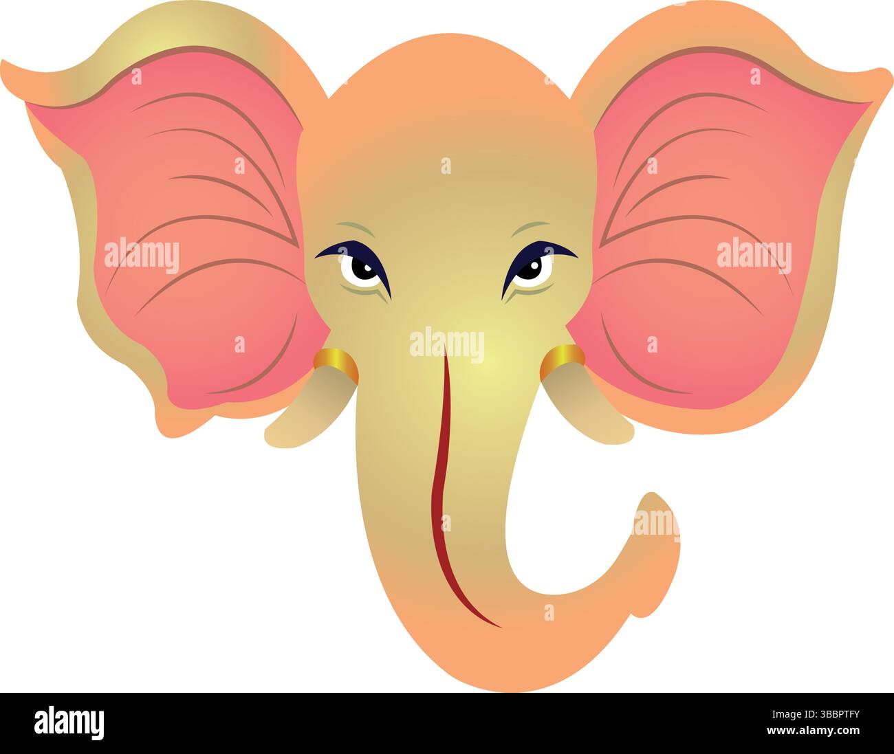 Cute elephant face cartoon. Vector illustration Stock Vector Image ...