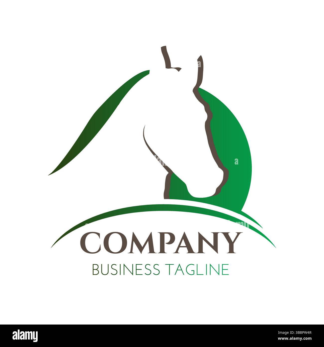 Brown and Green Horse Stallion or Equestrian Logo Symbol Stock Vector ...