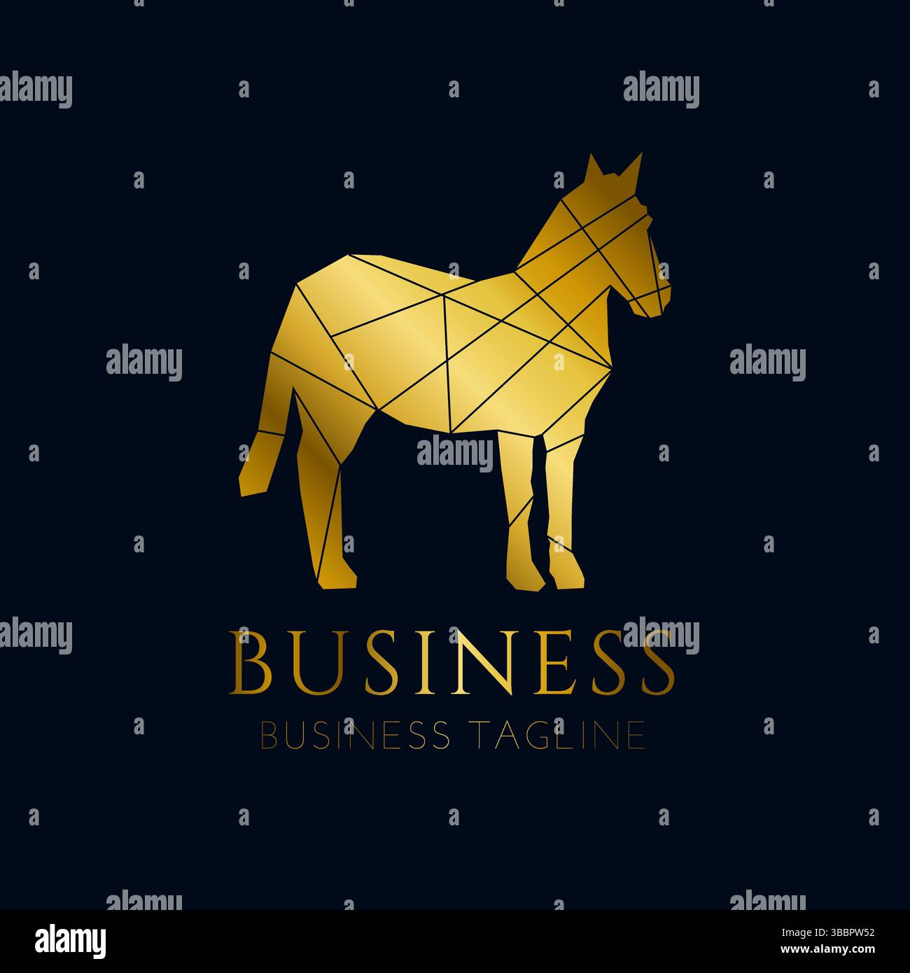 Gold Luxury Horse Stallion or Equestrian Logo in Modern Elegant ...