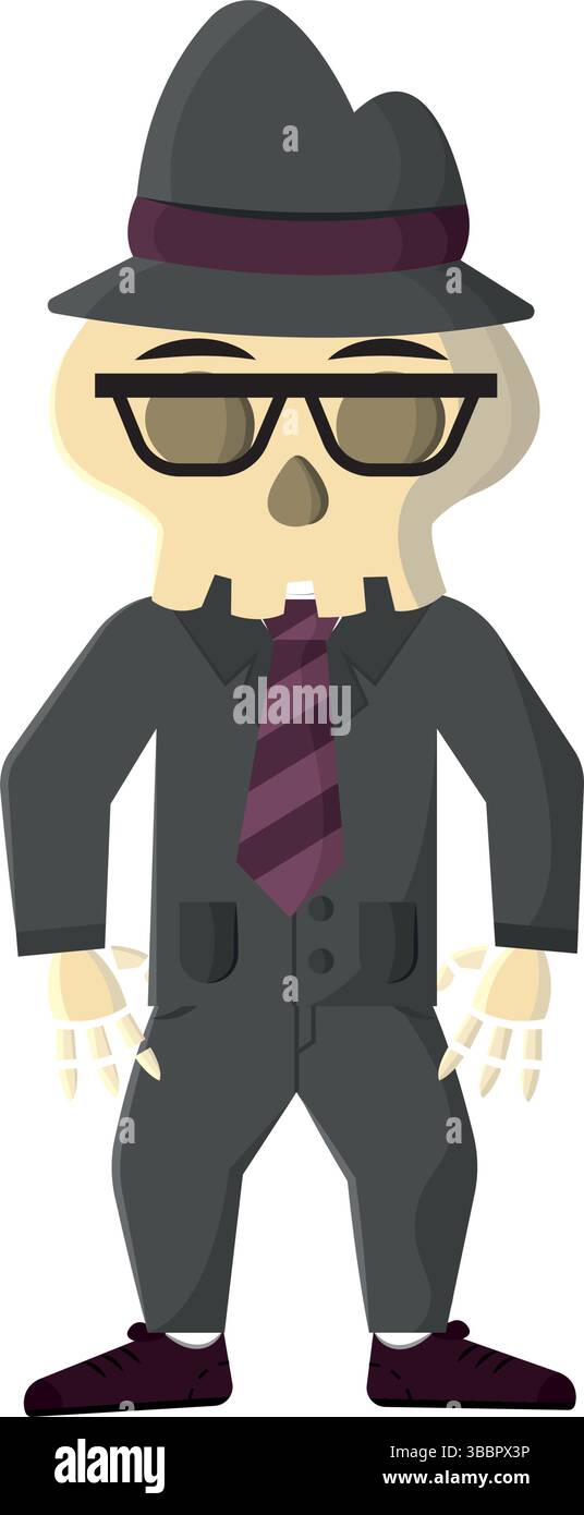 Business skeleton with glasses. Vector illustration Stock Vector Image ...