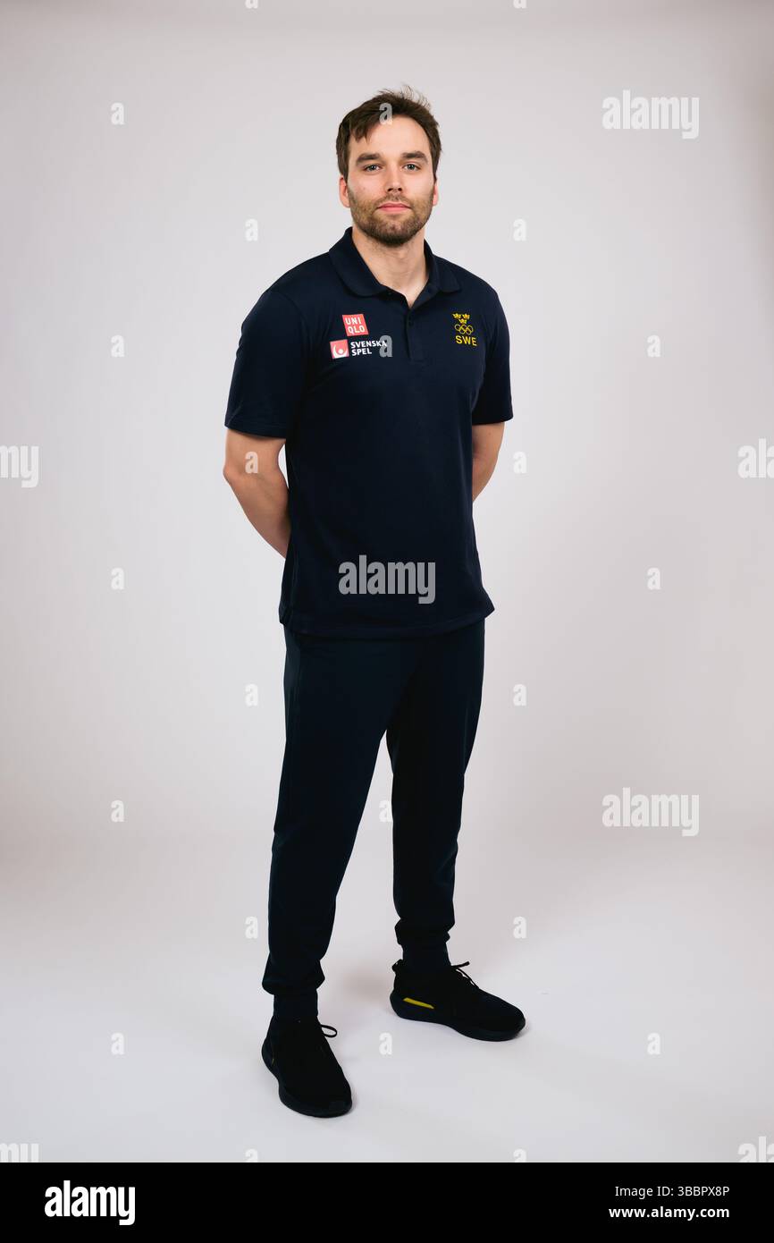 250516 Curling athlete Oskar Eriksson of Sweden poses for a portrait ...