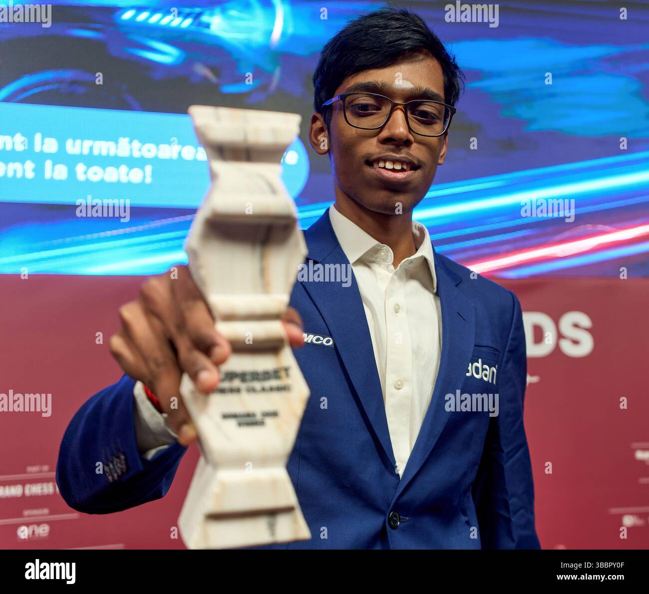 Bucharest, Romania. 16th May, 2025: Indian chess grandmaster Rameshbabu ...