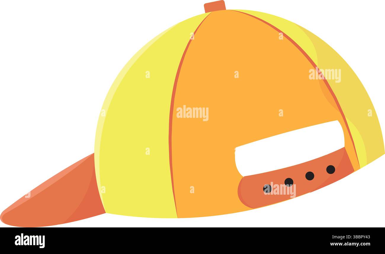 Yellow and orange cap backwards. Vector illustration Stock Vector Image ...