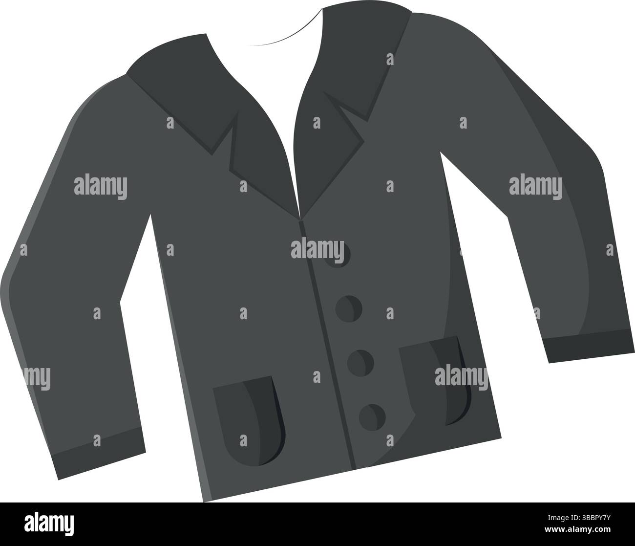 Black cartoon formal jacket. Vector illustration Stock Vector Image ...