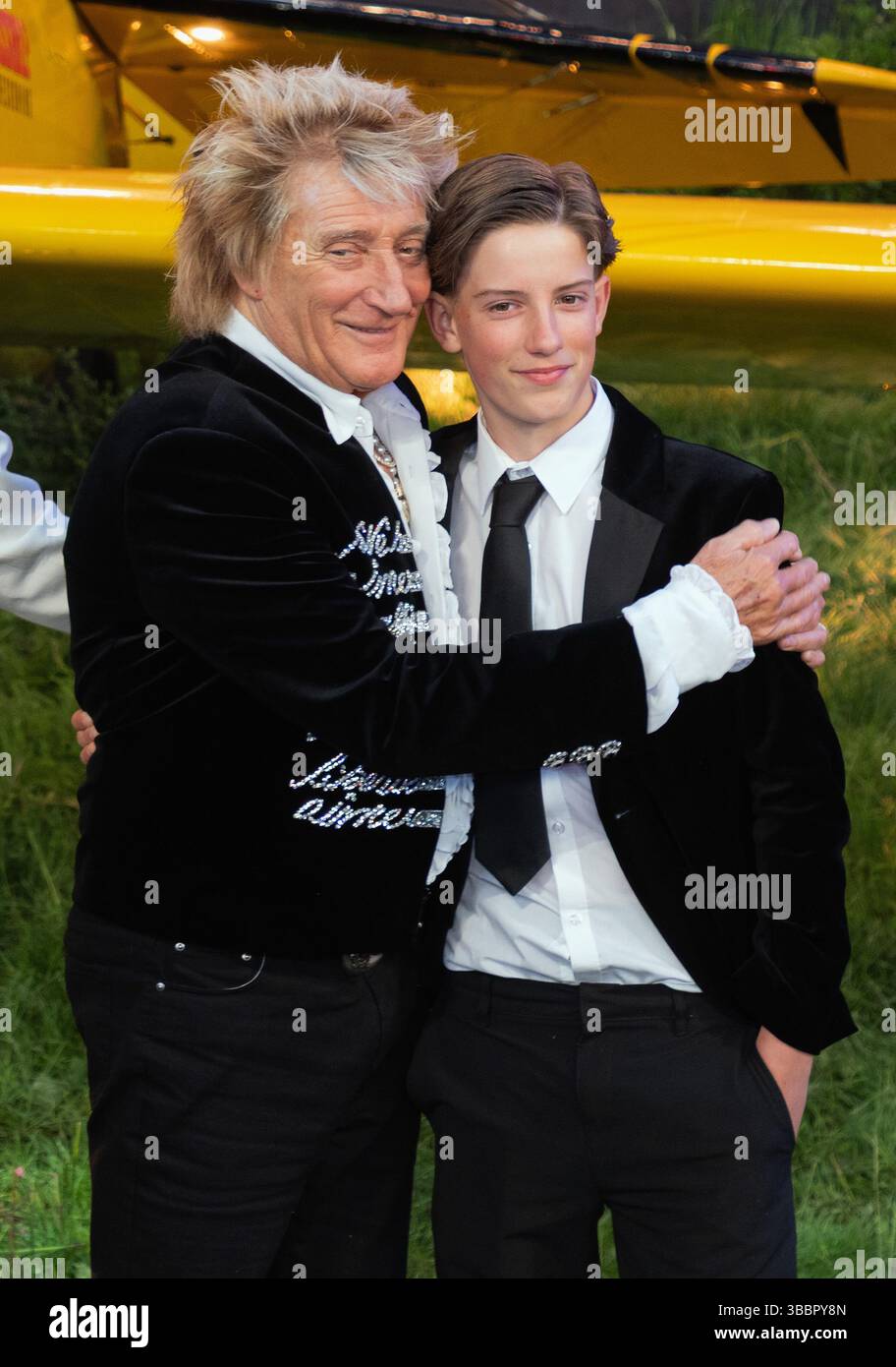 London, UK. 15 May, 2025. Rod Stewart and son Aiden Stewart attend the ...