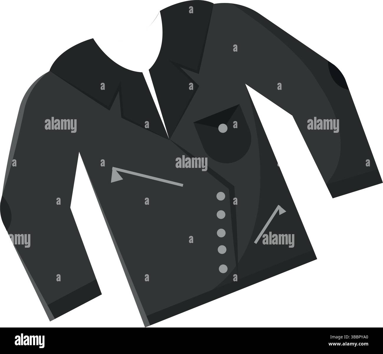 Black leather jacket cartoon style. Vector illustration Stock Vector ...