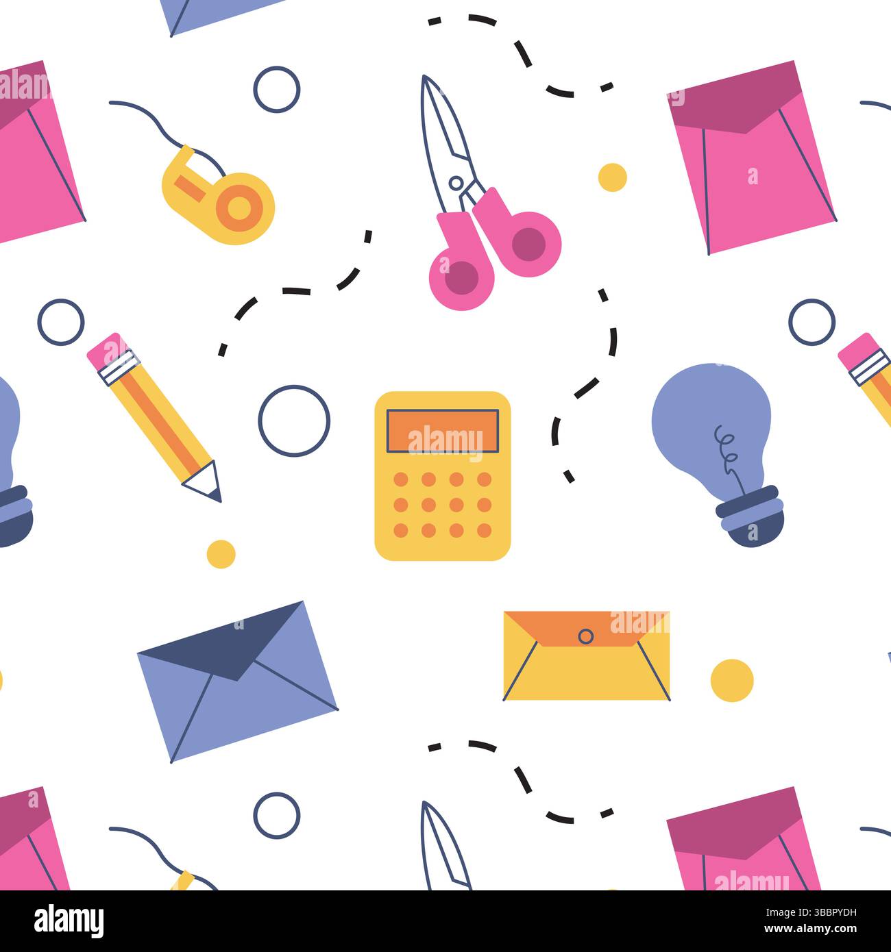 Stationery pattern background. Vector illustration Stock Vector Image ...