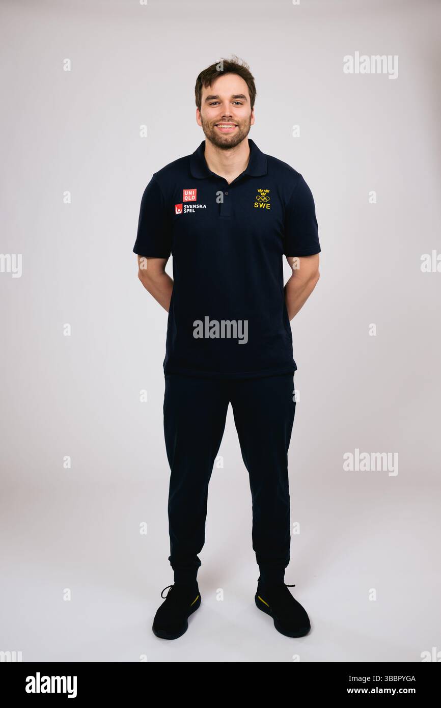 Curling athlete Oskar Eriksson of, Sweden. , . poses for a portrait during Olympic Camp ...