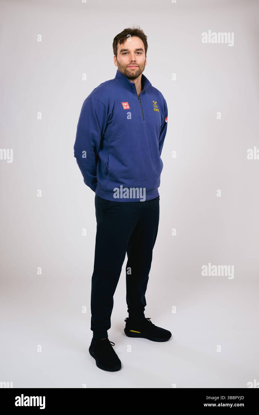 Curling athlete Oskar Eriksson of, Sweden. , . poses for a portrait ...