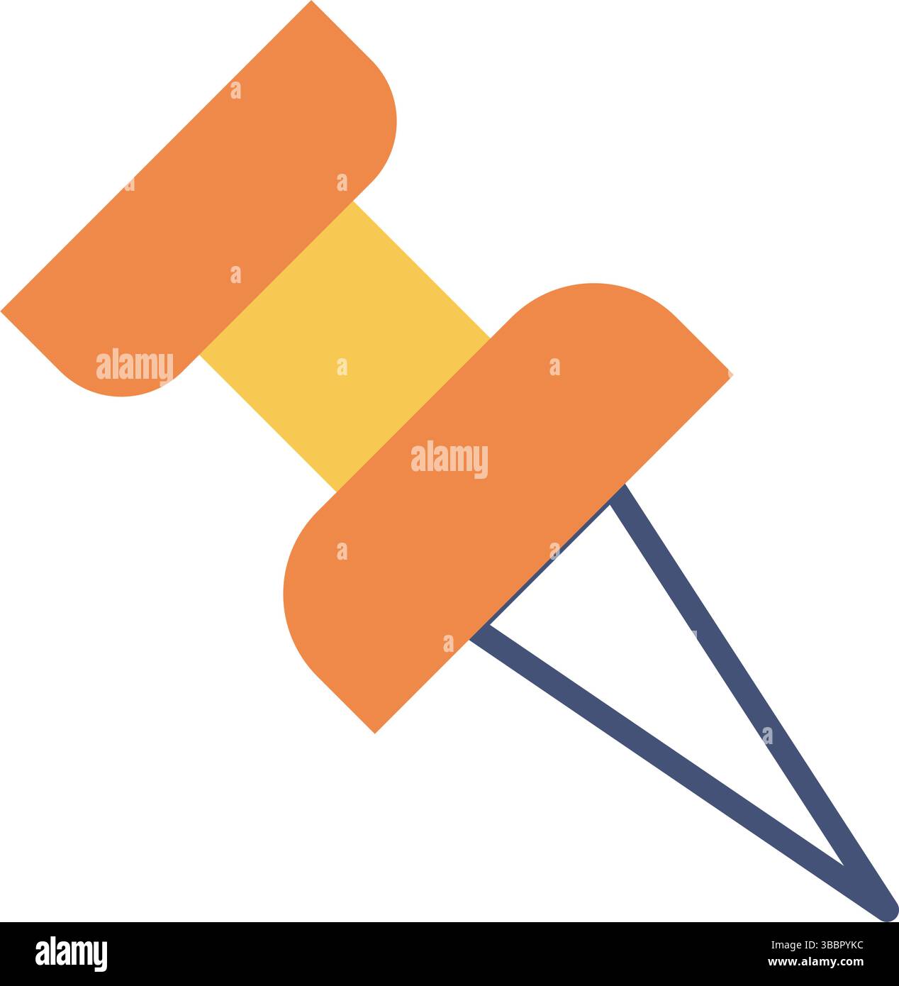 Orange and yellow push pin. Vector illustration Stock Vector Image ...