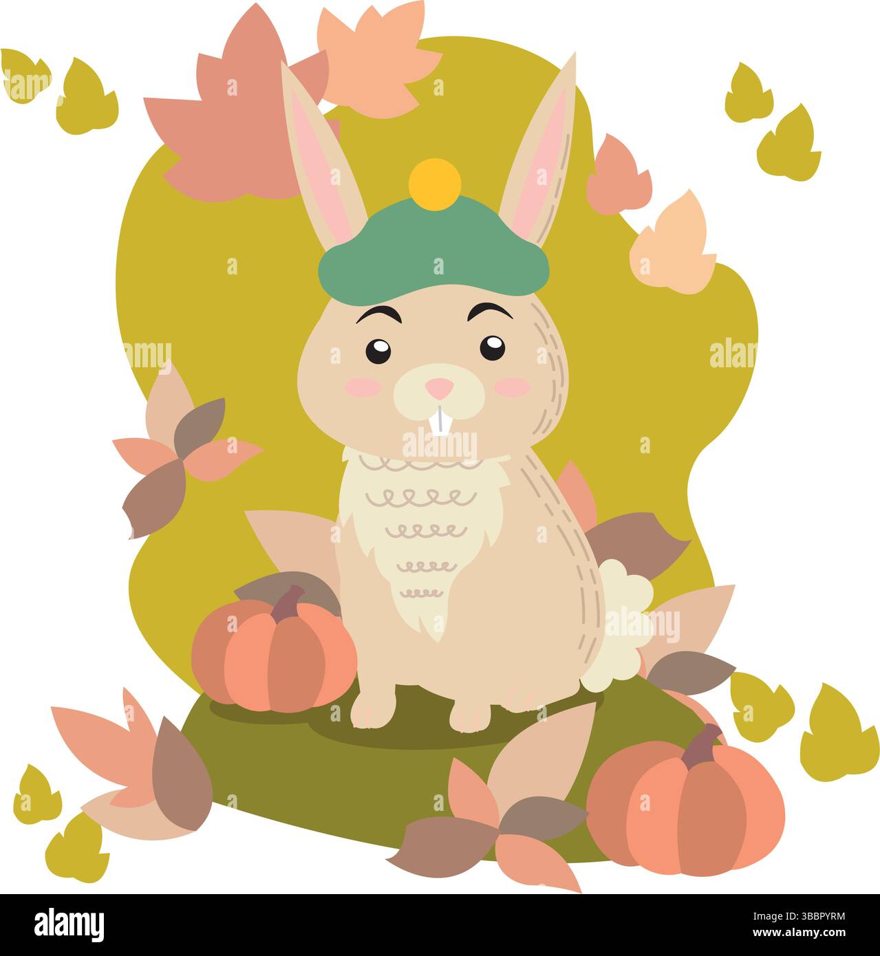 Cartoon rabbit autumn Animal. Vector illustration Stock Vector Image ...