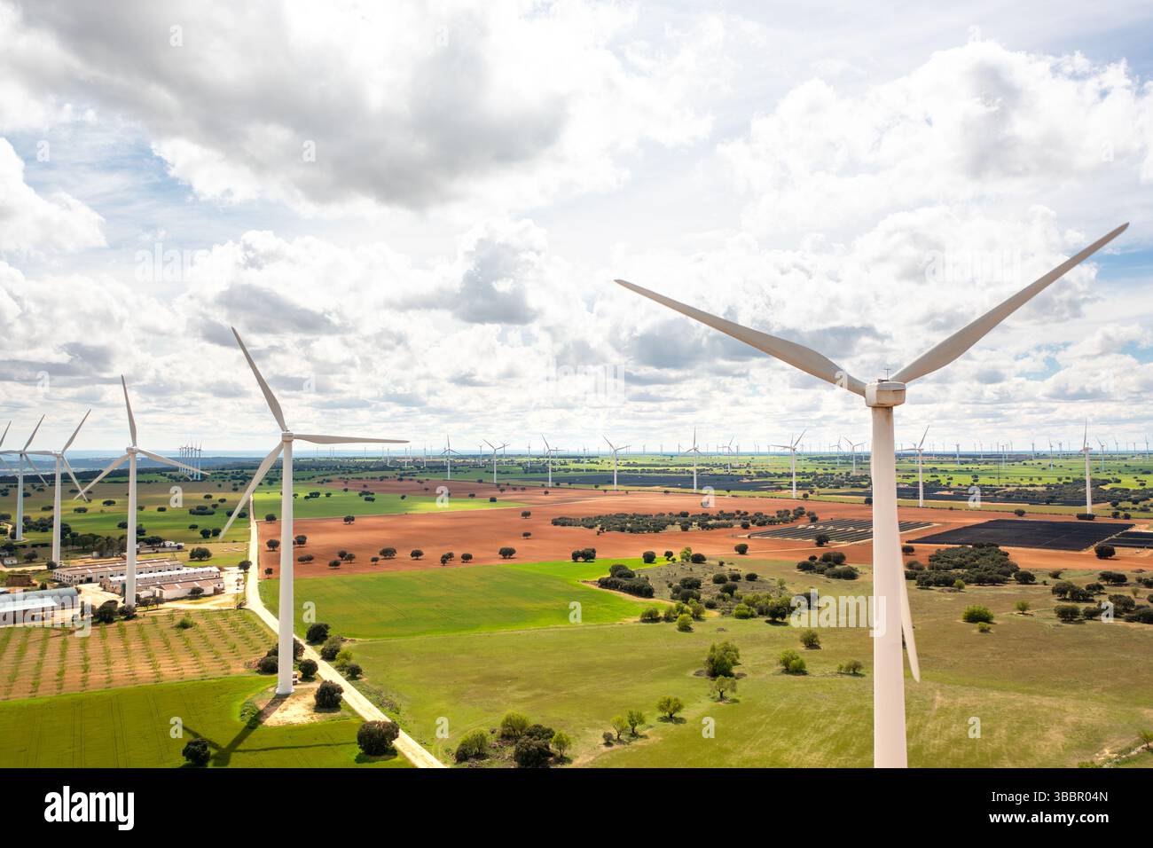 Drone panning shot wind turbines hi-res stock photography and images ...