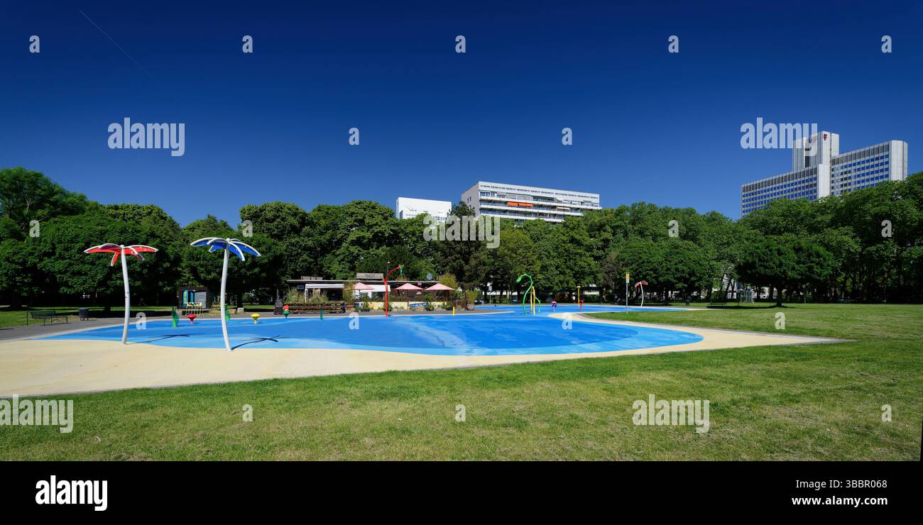 Cologne, Germany May 13 2025: The Still Deserted Water Playground On ...