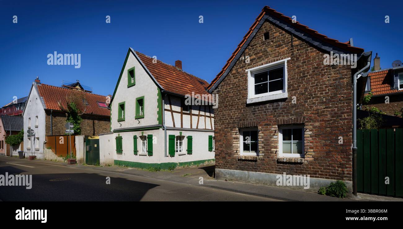 Small Historic Half-timbered And Brick Gabled Houses In The Cologne ...