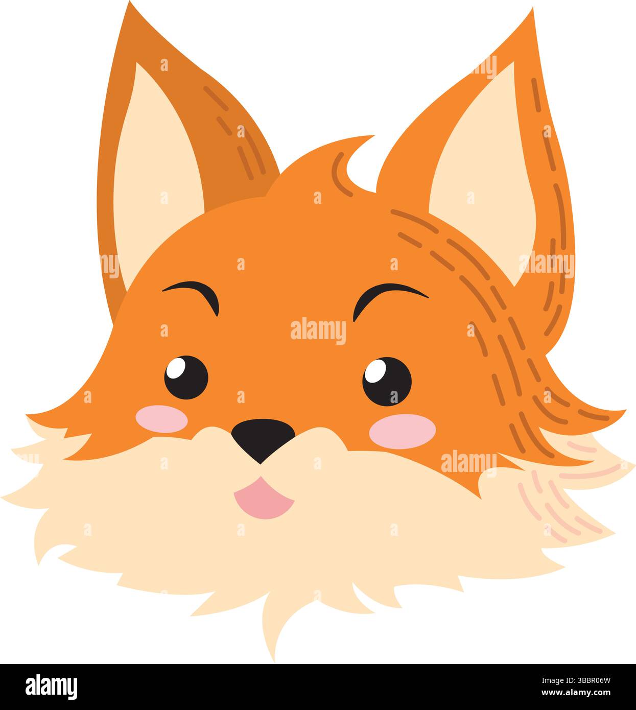 Smiling cartoon fox face. Vector illustration Stock Vector Image & Art ...