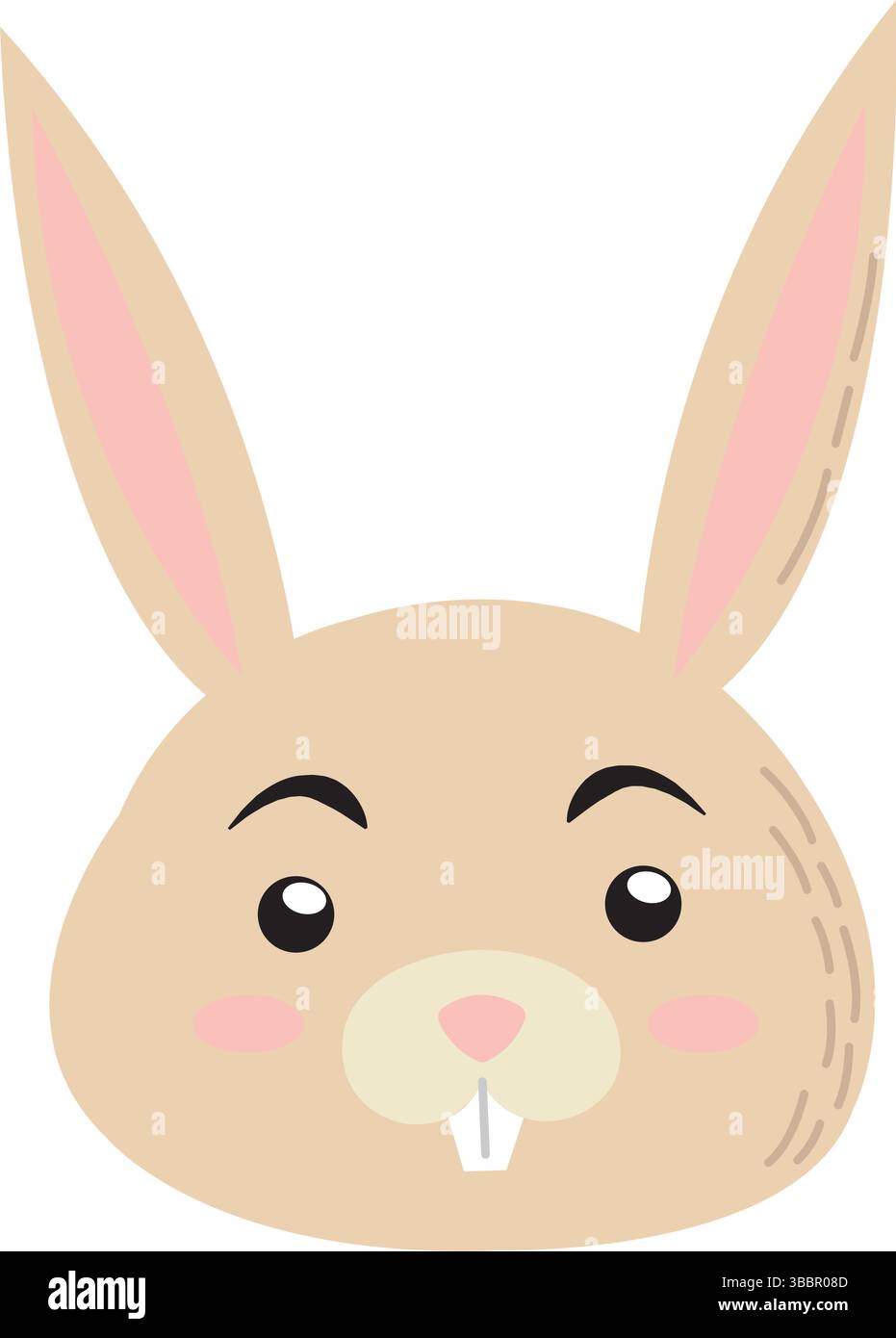Cute bunny face closeup. Vector illustration Stock Vector Image & Art ...
