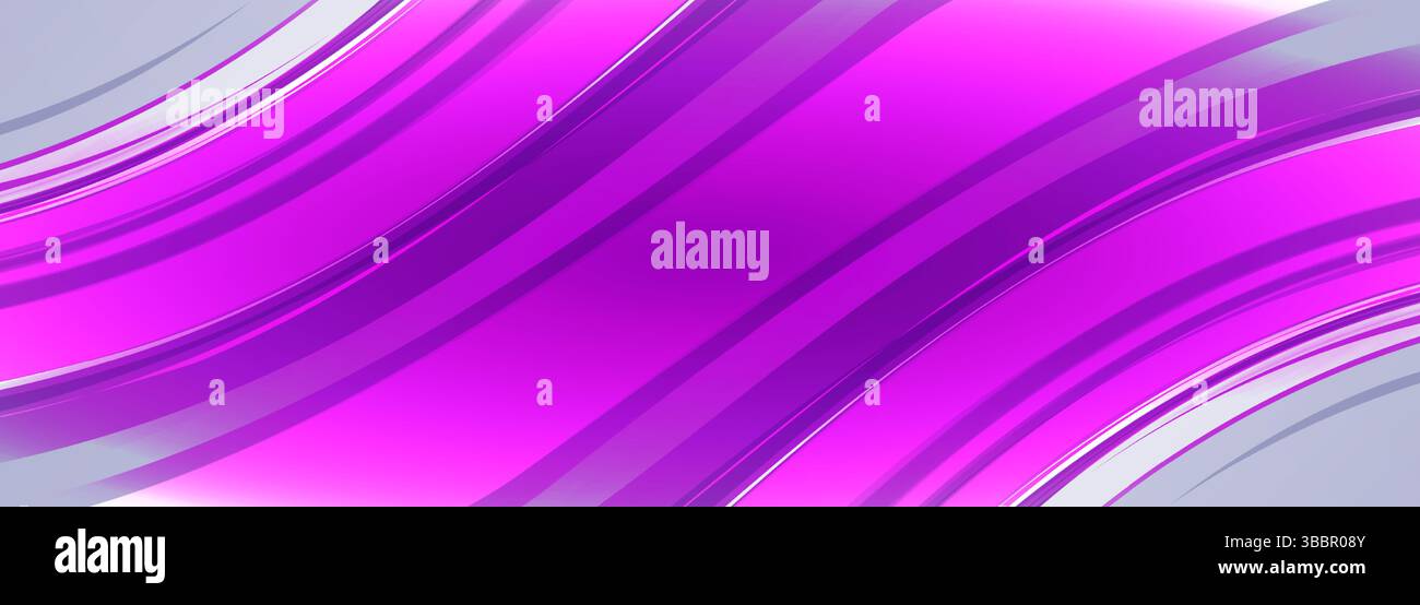 Abstract grey and purple modern wide background with dynamic curves ...