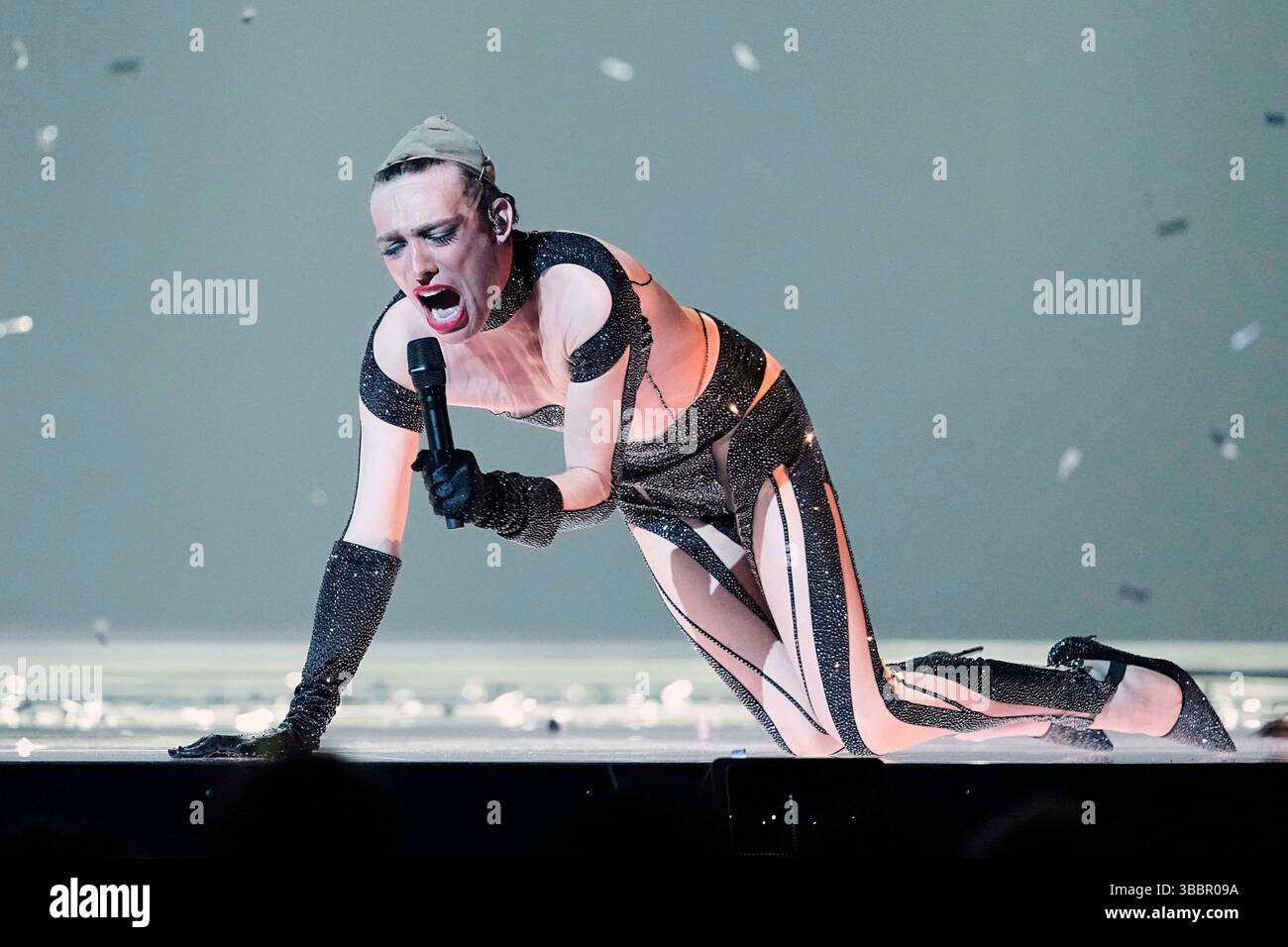 Last year's winner Nemo from Switzerland performs during the dress ...