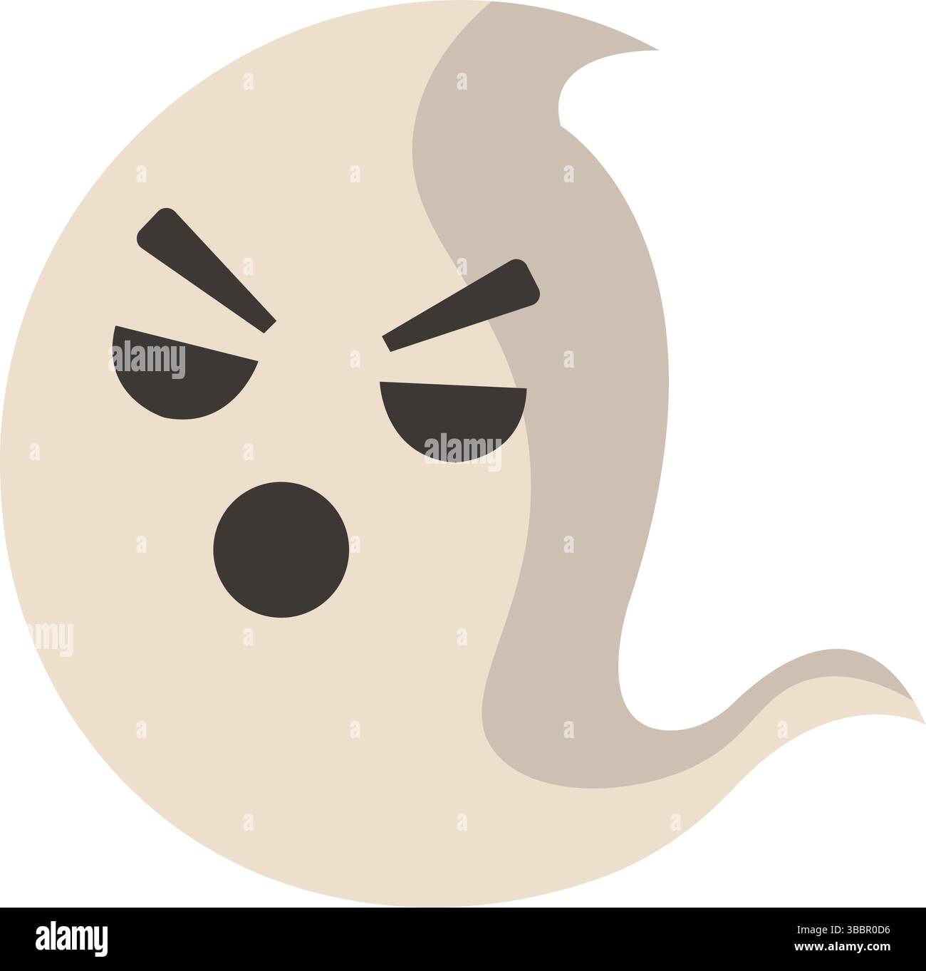 Angry cartoon ghost face. Vector illustration Stock Vector Image & Art ...