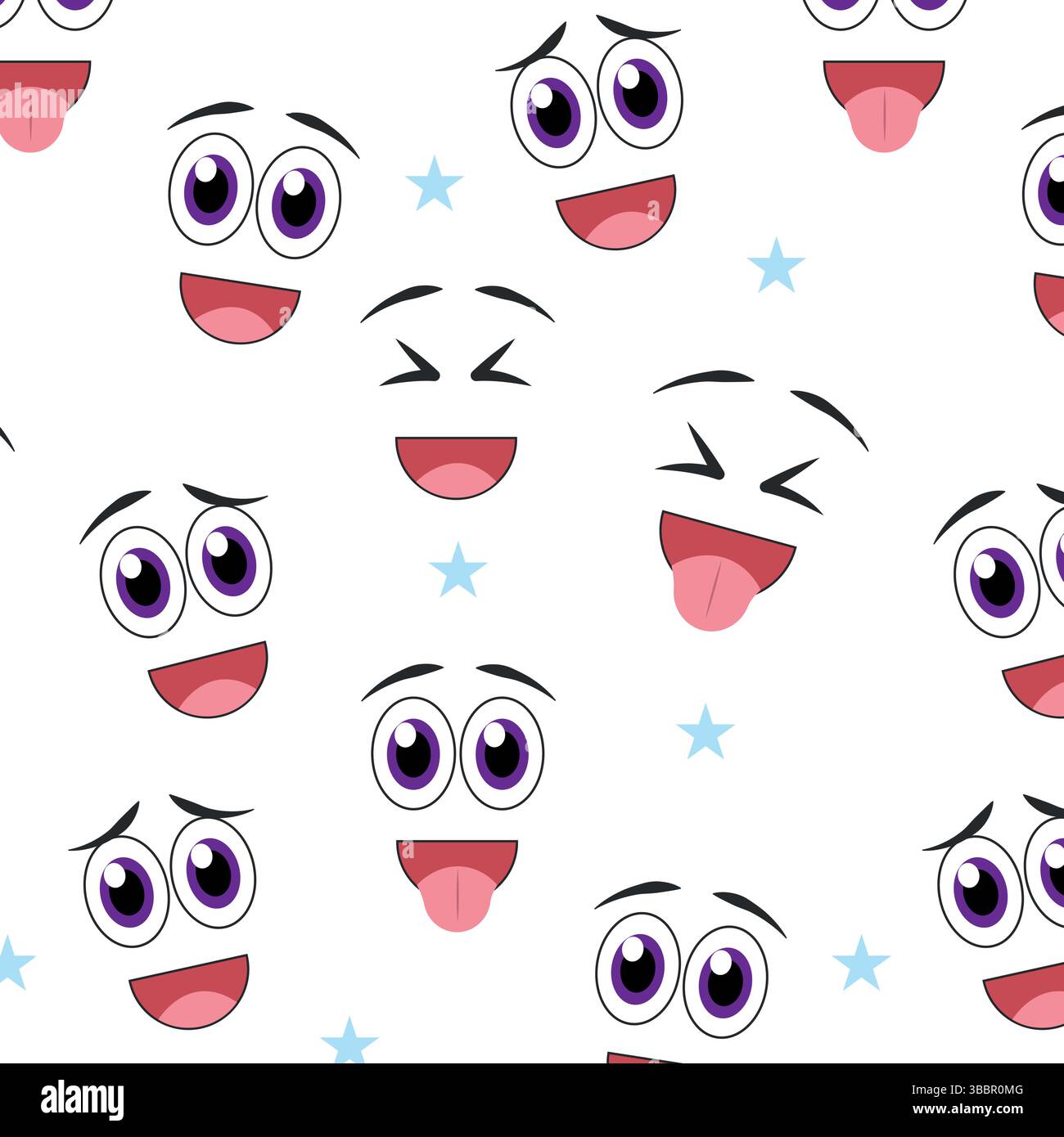 Cartoon face expression background. Vector illustration Stock Vector ...