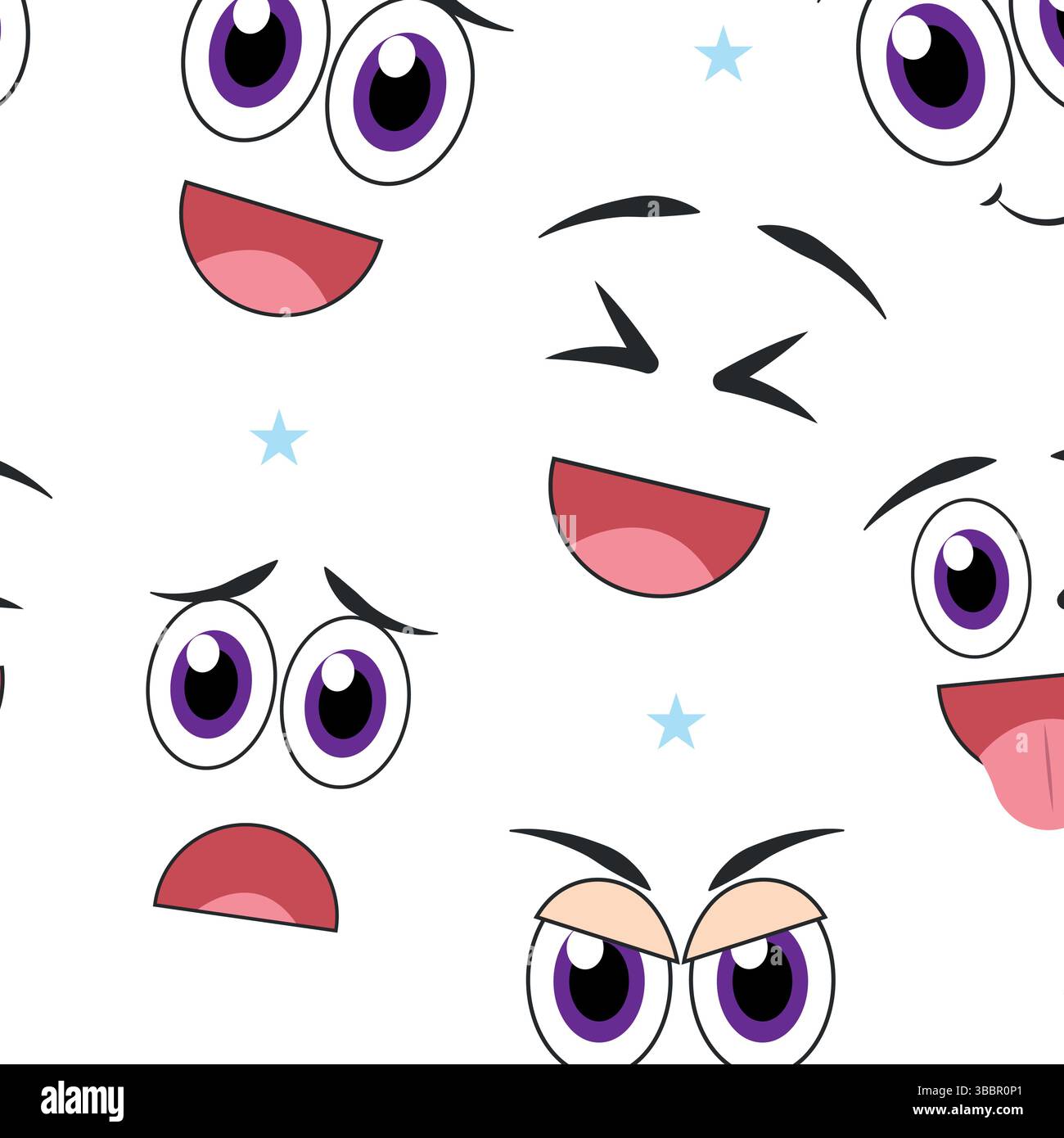 Cartoon face expression background. Vector illustration Stock Vector ...
