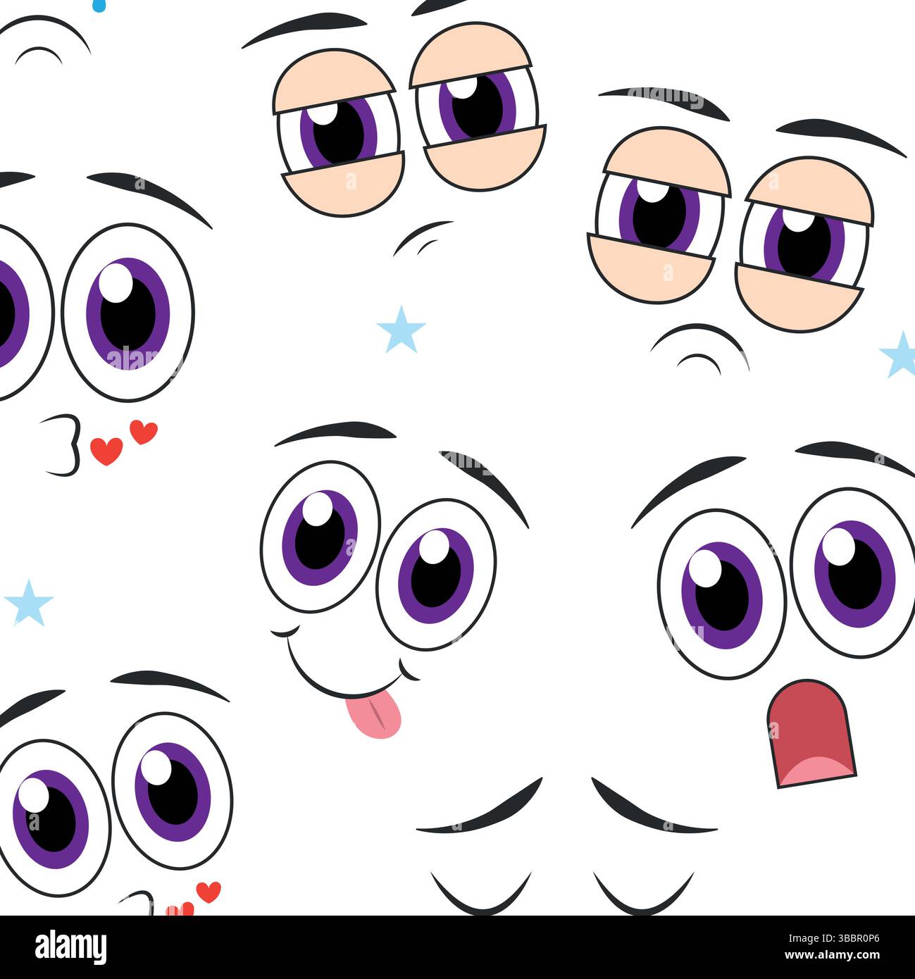 Cartoon face expression background. Vector illustration Stock Vector ...