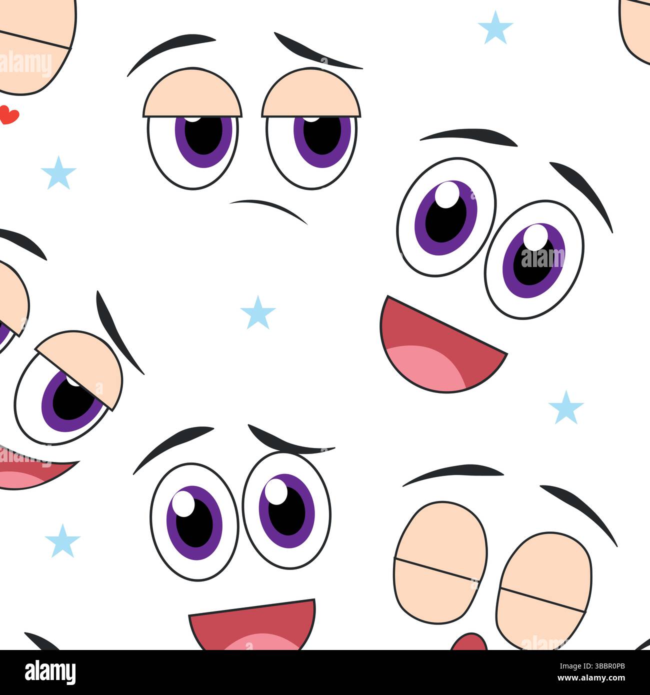 Cartoon face expression background. Vector illustration Stock Vector ...