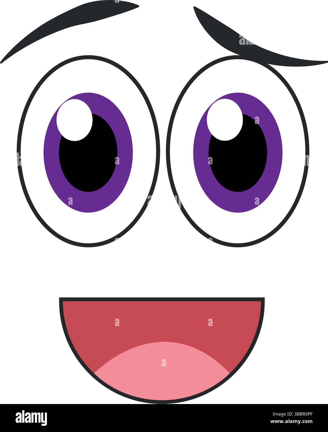 Happy cartoon face expression. Vector illustration Stock Vector Image ...