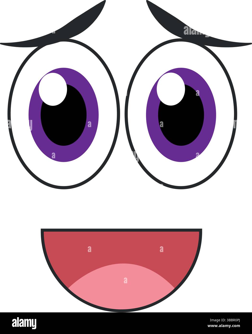 Happy cartoon face expression. Vector illustration Stock Vector Image ...