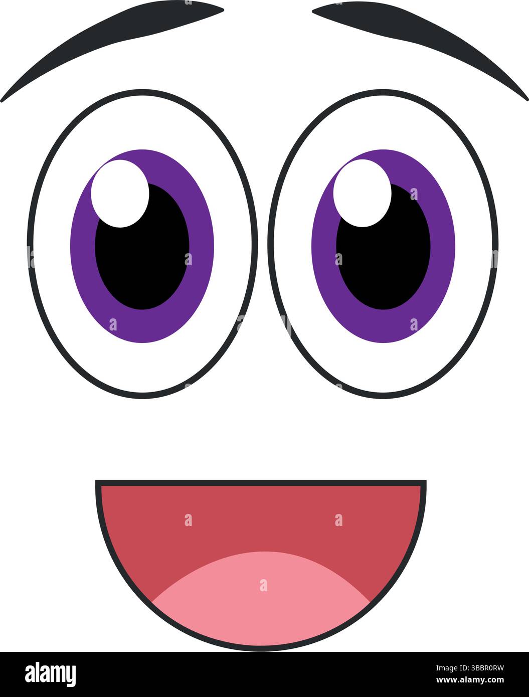 Happy cartoon face expression. Vector illustration Stock Vector Image ...