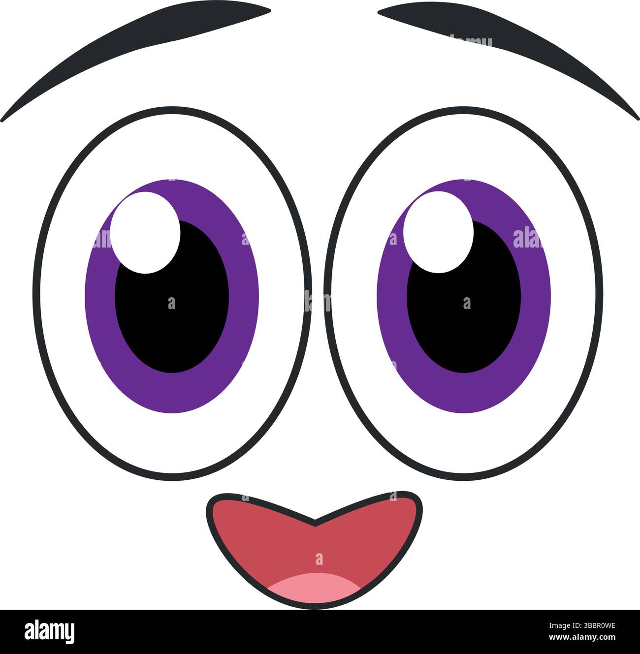 Happy cartoon face expression. Vector illustration Stock Vector Image ...