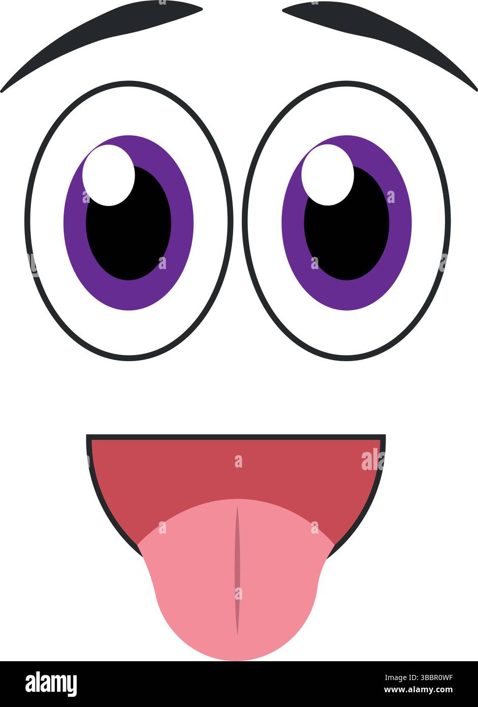 Happy cartoon face expression. Vector illustration Stock Vector Image ...