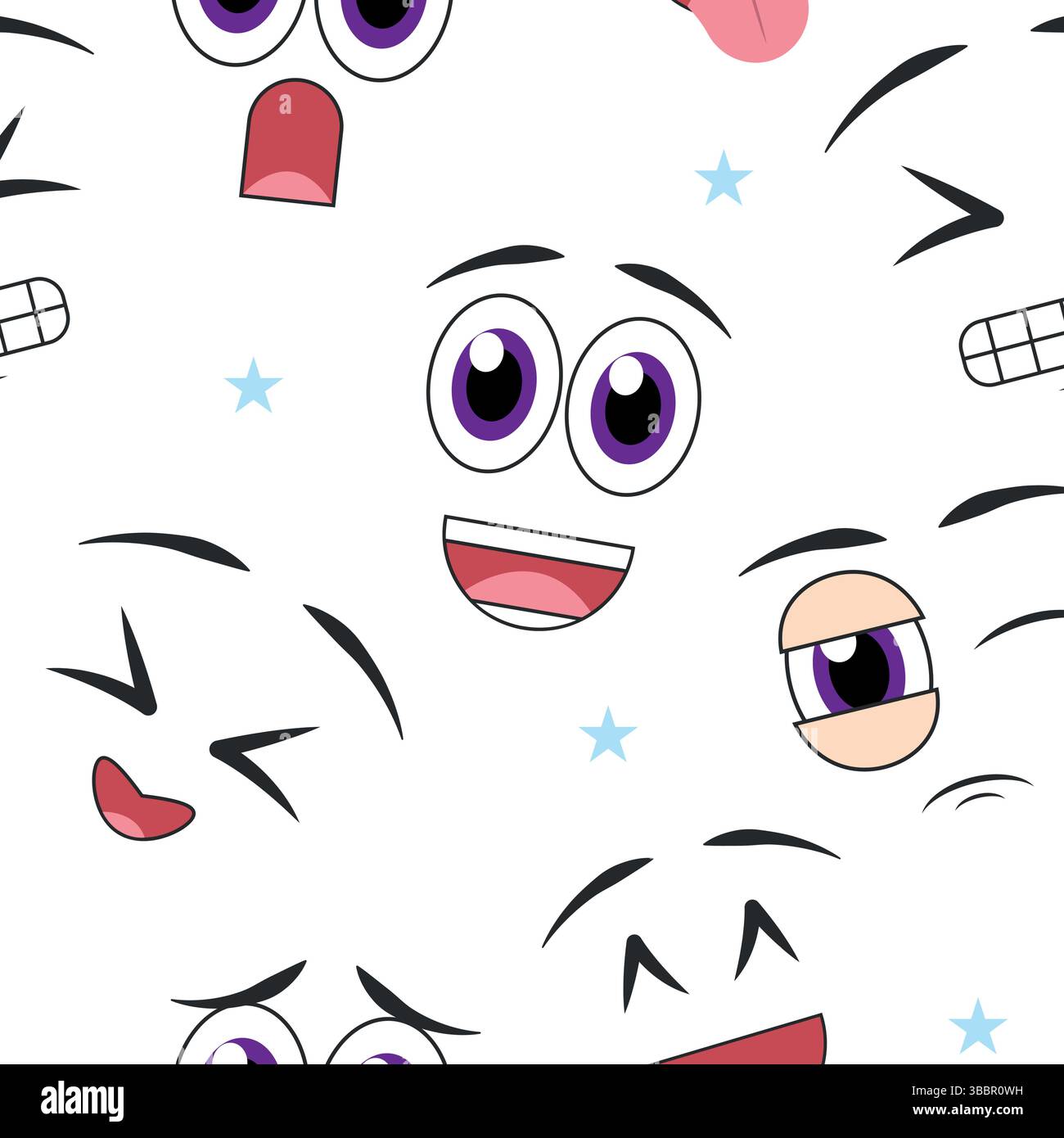 Cartoon face expression background. Vector illustration Stock Vector ...